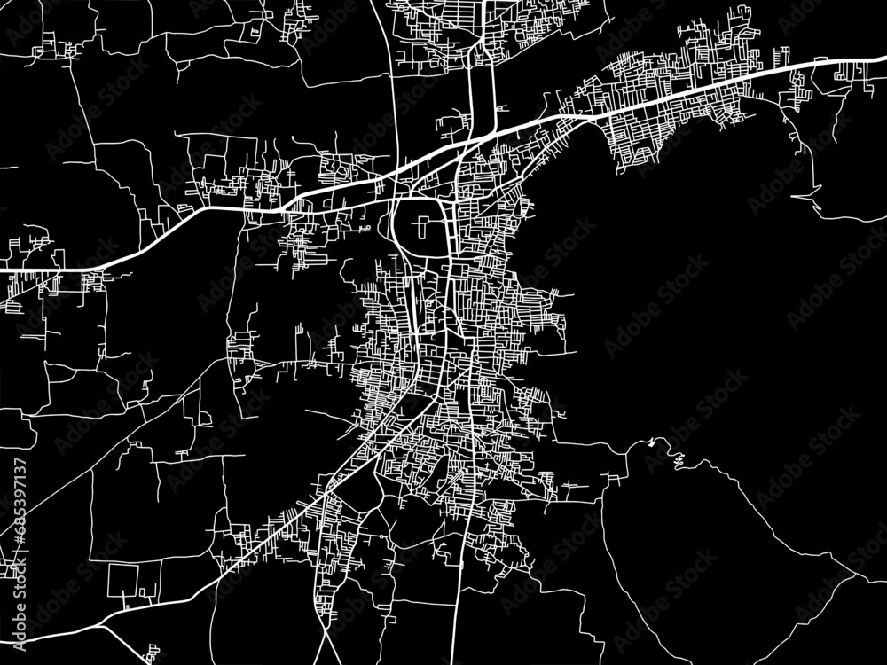 Vector road map of the city of Vellore in the Republic of India with ...