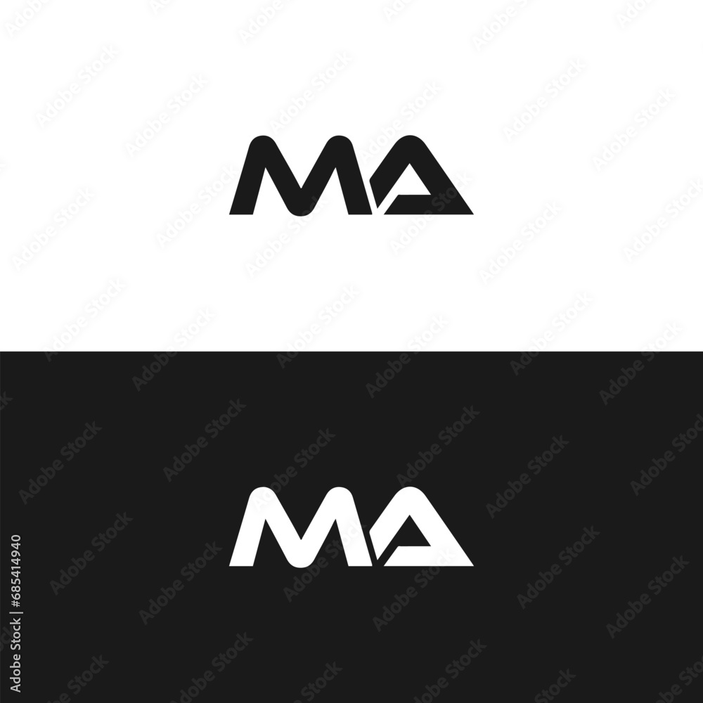 MA logo. M A design. White MA letter. MA, M A letter logo design ...