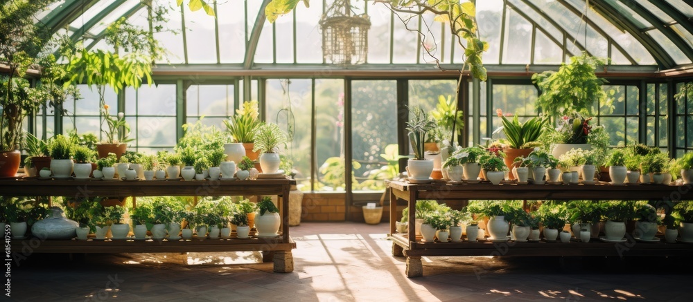 Study various plant species in the greenhouse and conservatory at Queen ...