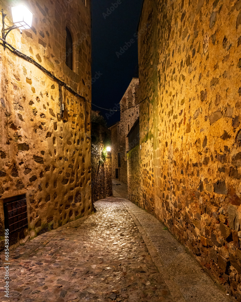 Old Town Caceres, a world heritage site. City is a blend of Roman ...