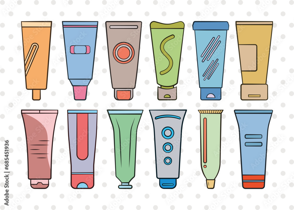 Cream Tube SVG, Cream Tube Clipart, Tube Icon Svg, Cream Bottle Svg ...
