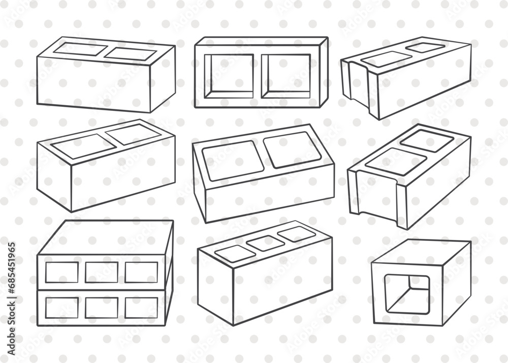 Cinder Block SVG, Cinder Block Clipart, Building Blocks Svg, Concrete ...