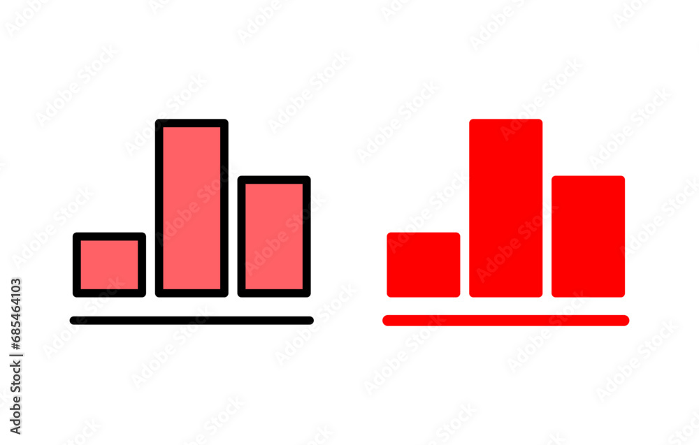 Growing graph Icon set illustration. Chart sign and symbol. diagram ...