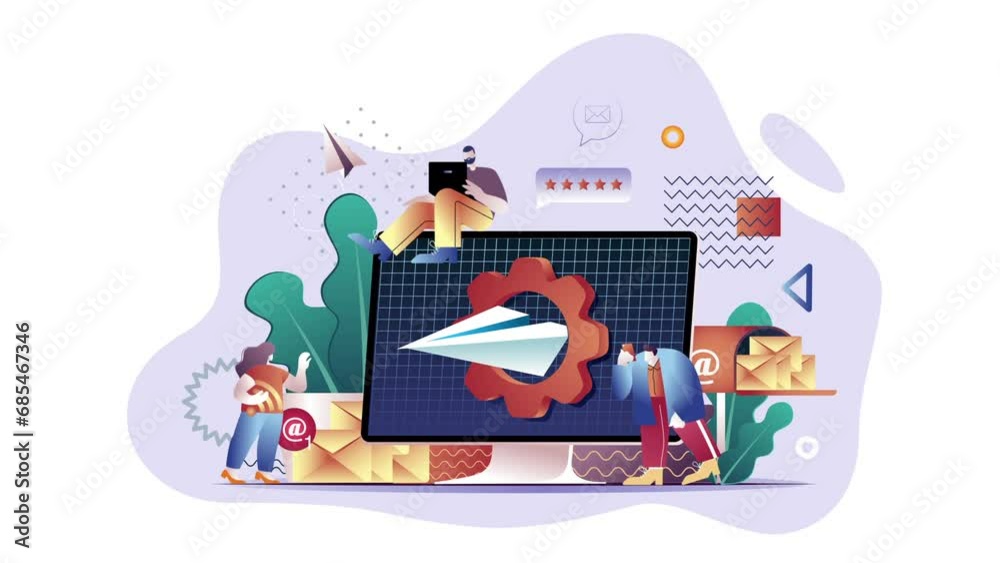 2D Flat Animation Explores Message Service Concepts, Message Service ...