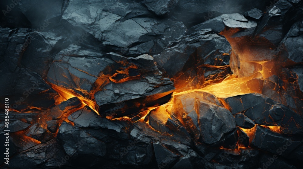 The untamed power of nature erupts from the fiery depths of a rock ...