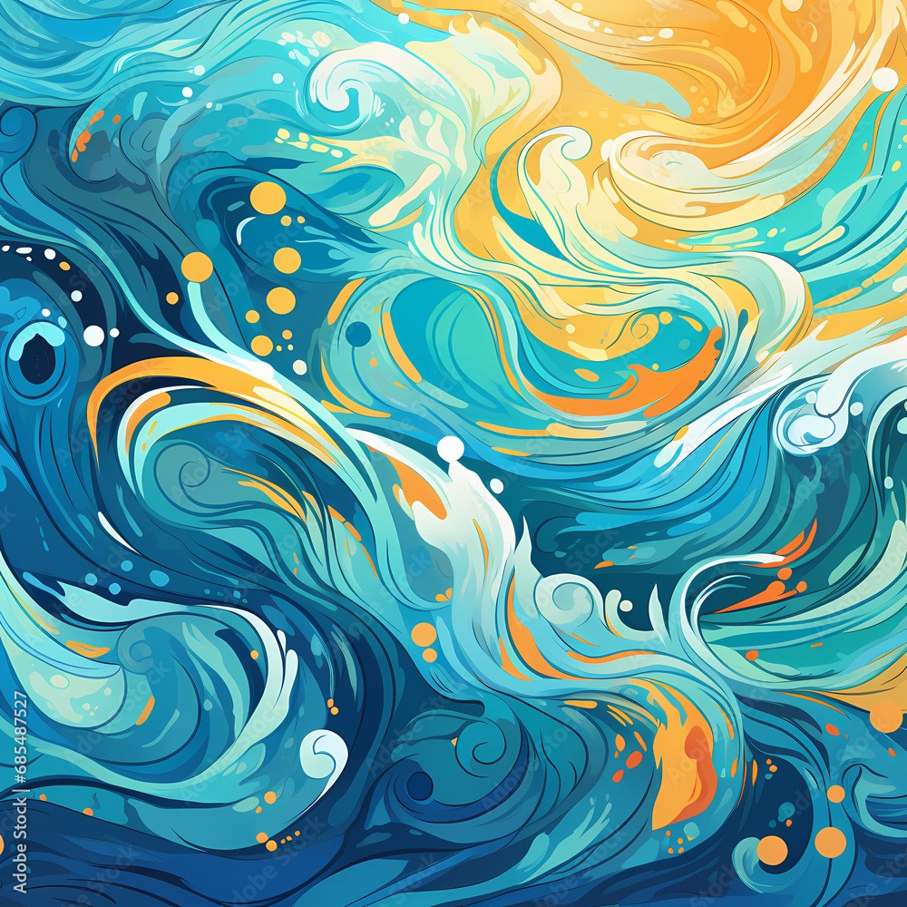 an abstract representation of oceanic currents, using dynamic shapes ...