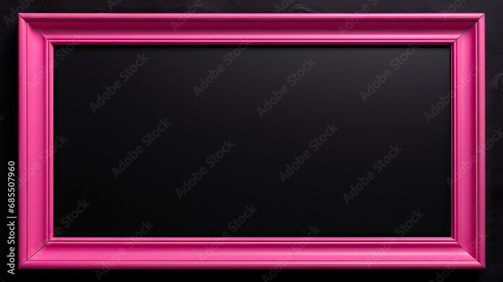 pink border frame on black background blank template mockup chalkboard ...
