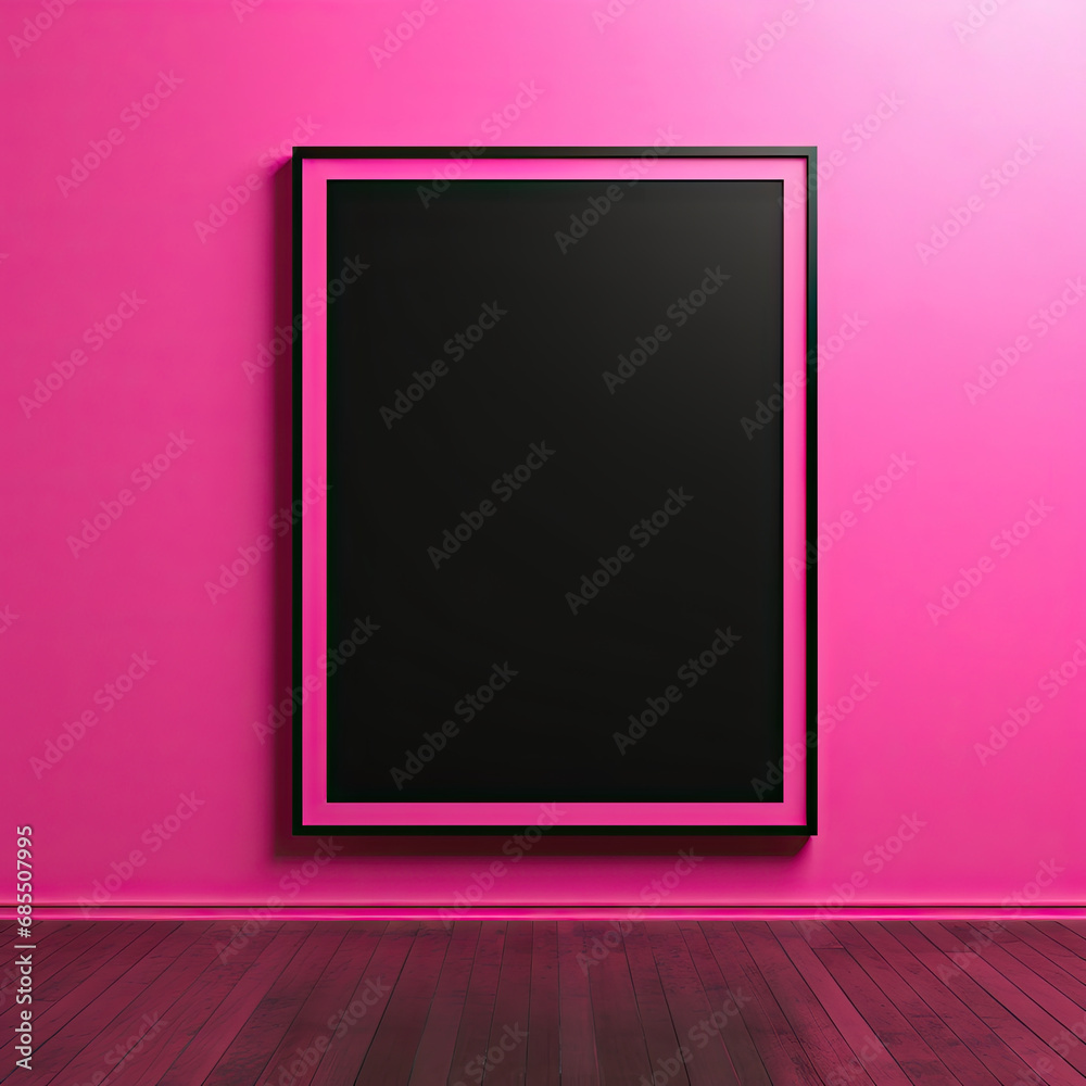 pink border frame on black background blank template mockup chalkboard ...