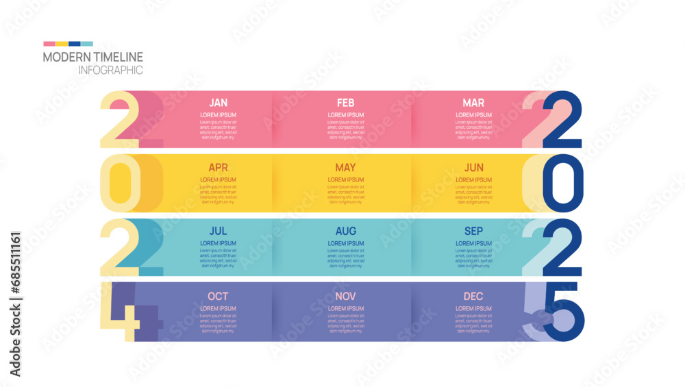 Business step timeline infographic 2024 template. Modern milestone ...