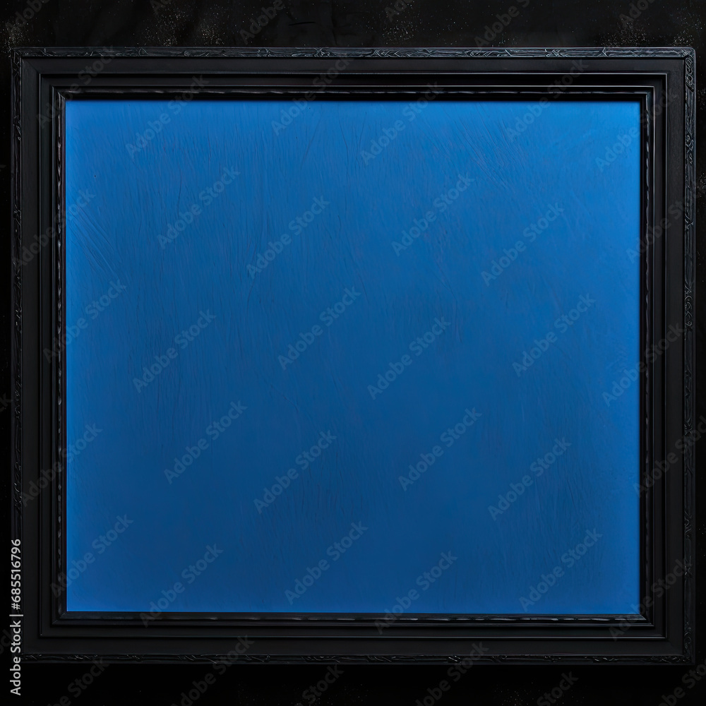 blue border frame on black background blank template mockup chalkboard ...