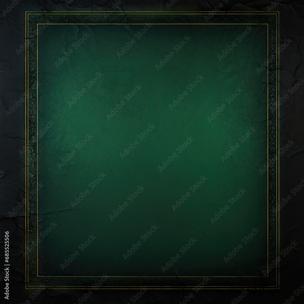 green border frame on black background blank template mockup chalkboard ...