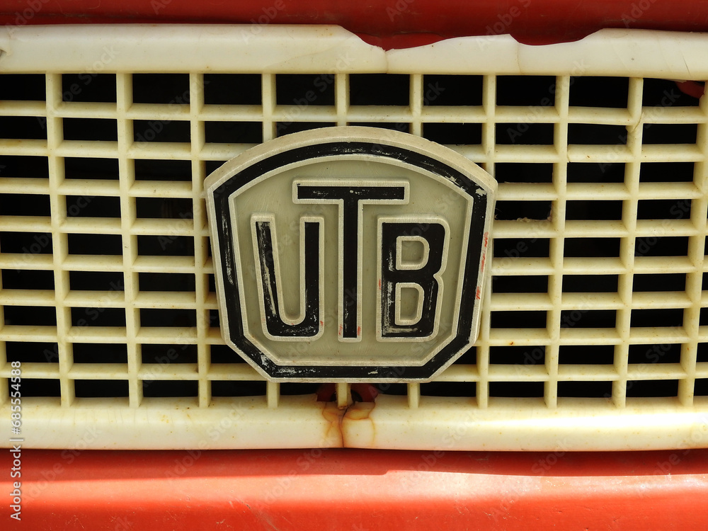 BRAȘOV, ROMANIA – April 29, 2020: The logo of the former "Tractorul ...