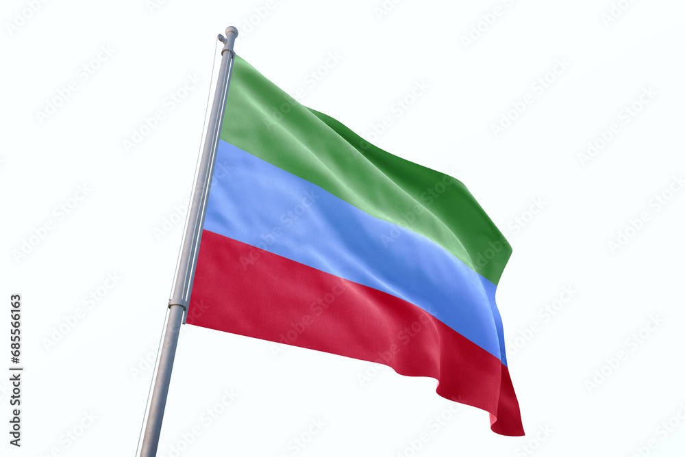 Dagestan flag waving isolated on white background Stock Illustration ...