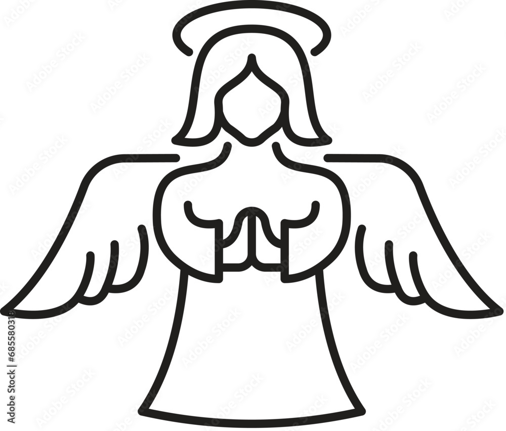 Holy angel line icon. linear style sign for mobile concept and web ...
