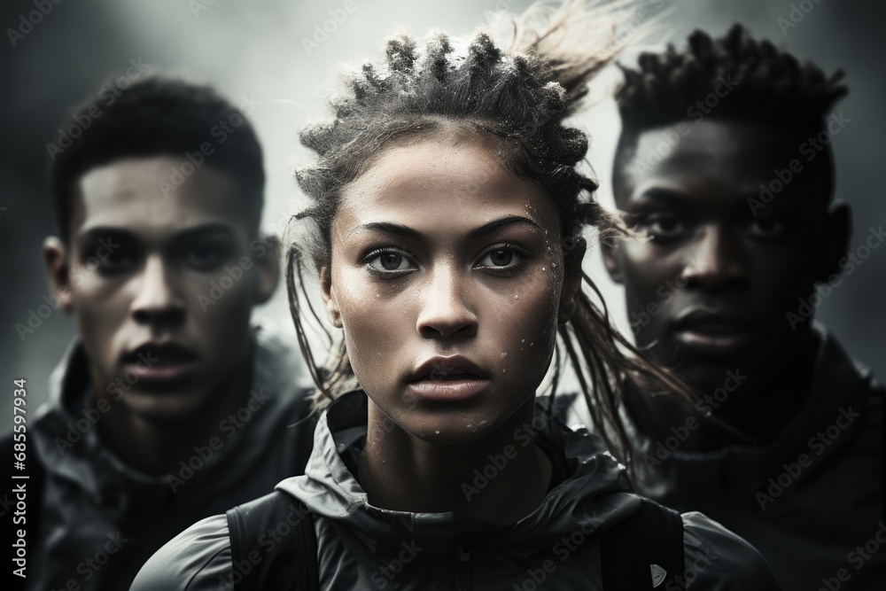 Runners emotions and movements captured in monochrome, runner image ...