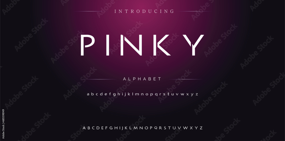 Vetor de Pinky Modern Bold Font. Sans Serif Font. Regular Italic ...