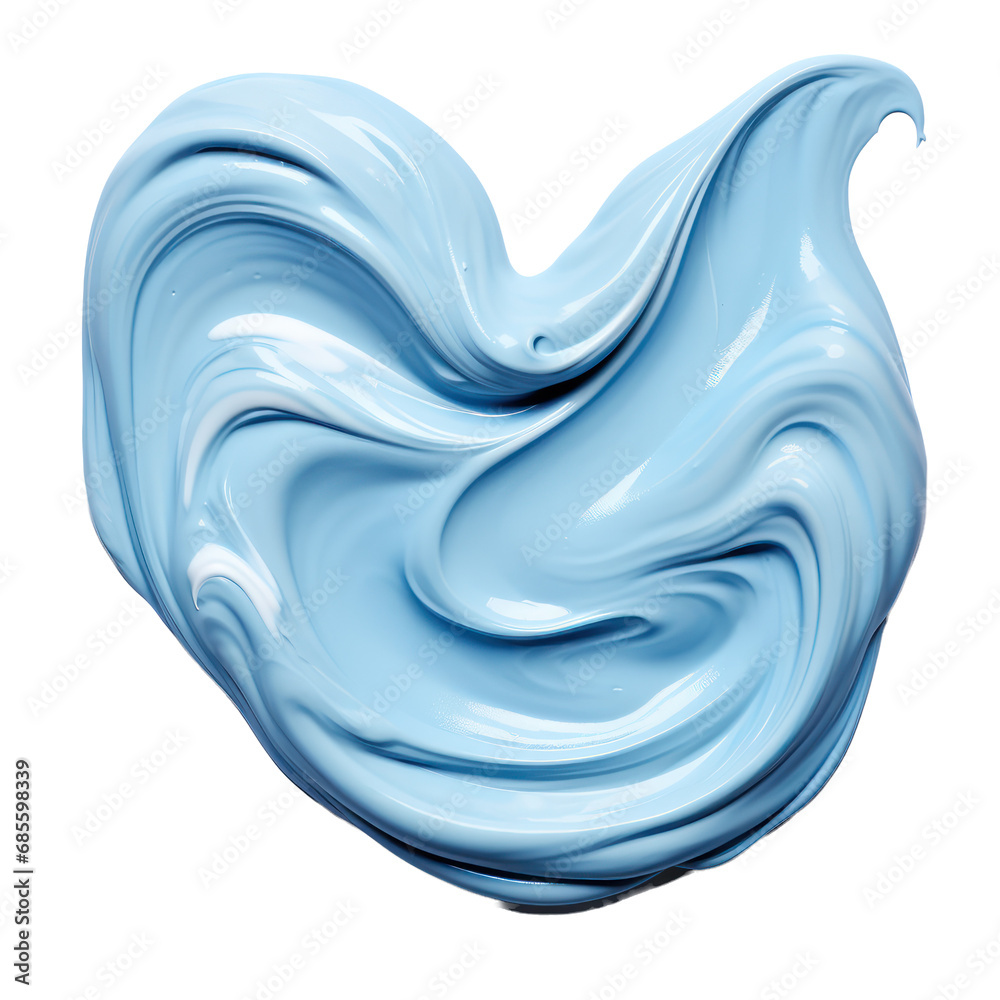 Sky blue soft cream smudge smear isolated on transparent background ...