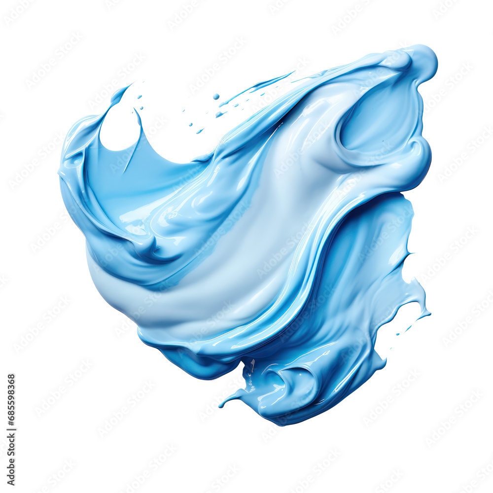 Sky blue soft cream smudge smear isolated on transparent background ...