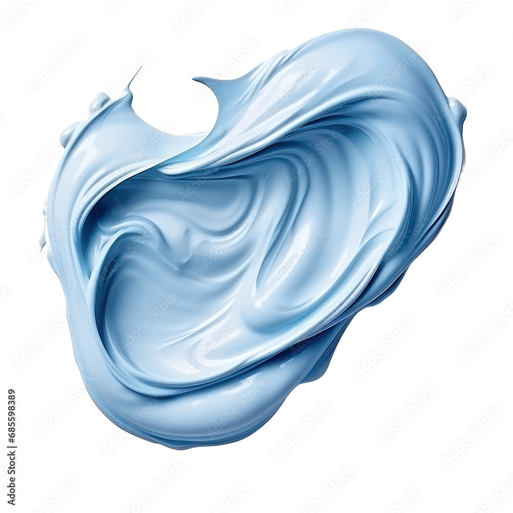 Sky blue soft cream smudge smear isolated on transparent background ...