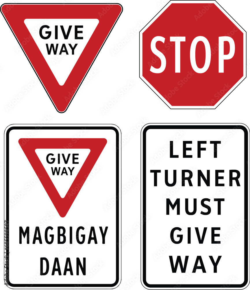 Priority signs, Road signs in the Philippines, Regulatory signs ...