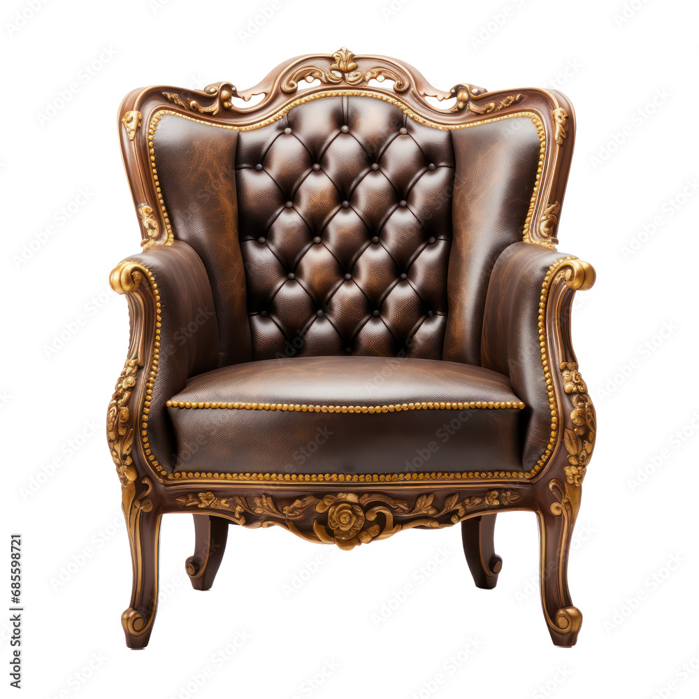 Brown luxury sofa couch isolated on transparent background,transparency ...