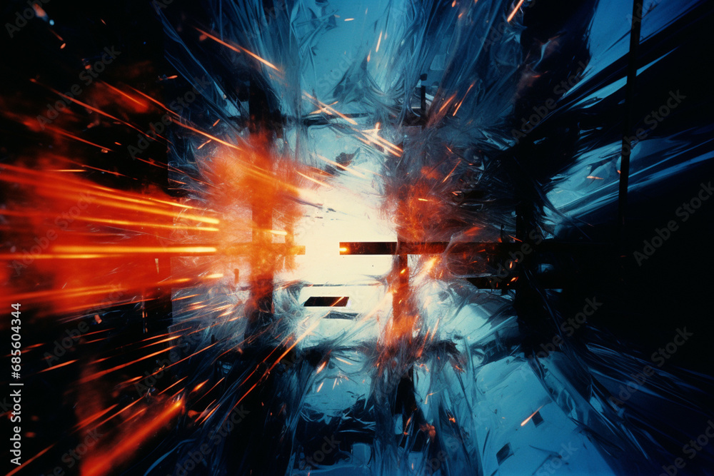 Abstract representation of magnetic fields visualized through ...