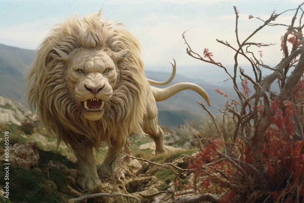 A Chimera, a hybrid beast with the head of a lion, body of a goat, and ...