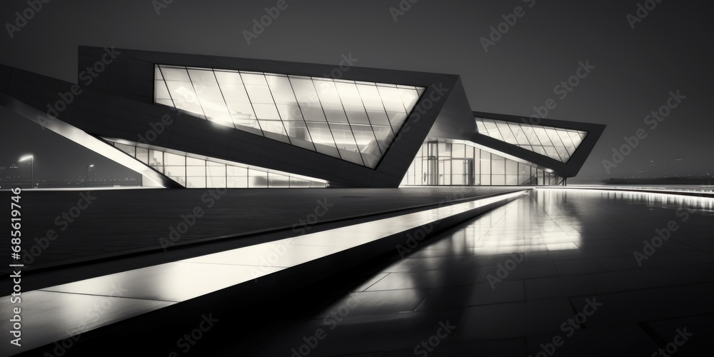 Geometric architecture detail modern concrete structure building ...