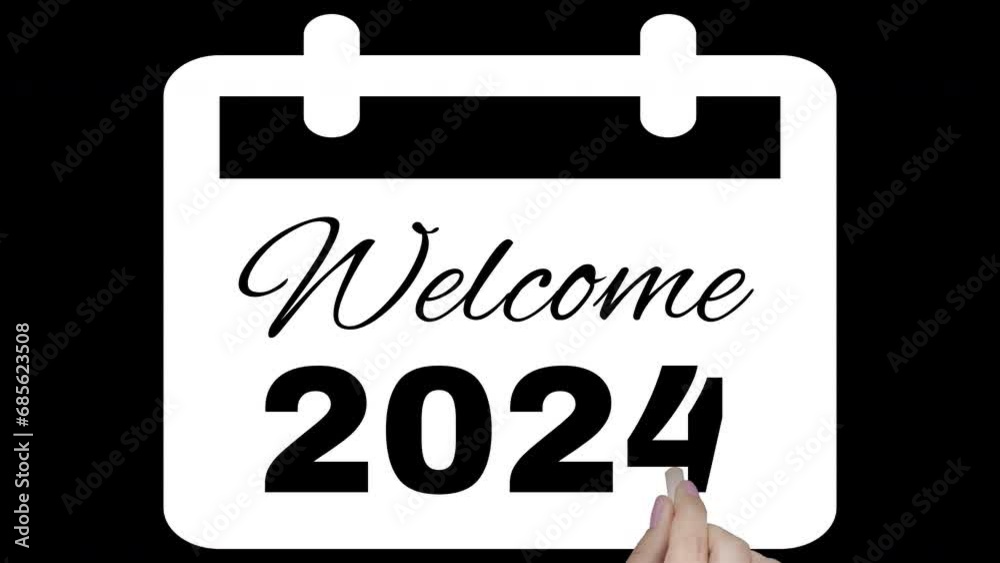 Goodbye 2023 Welcome 2024 Text Animation on green screen background ...