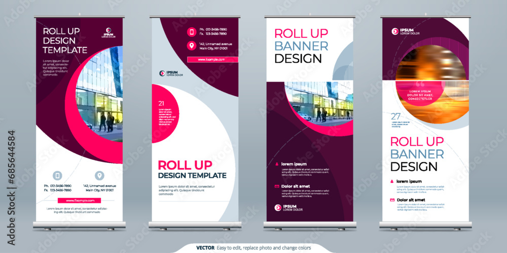 Roll Up banner stand presentation concept. Corporate business roll up ...