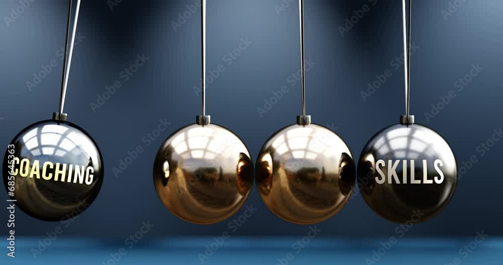 Coaching leads to skills. A Newton cradle metaphor in which coaching ...