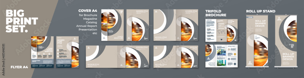 Business Brochure Cover Flyer Tri Fold Annual Report Catalog Roll Up Banner Corporate Identity ...