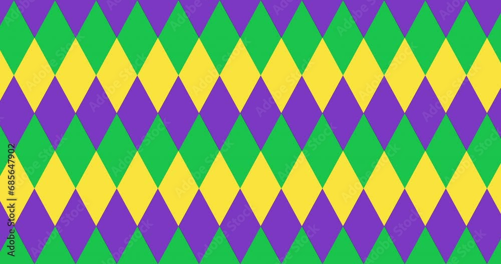 Mardi Gras Fat Tuesday. Animation Mardi Gras pattern with diamond ...