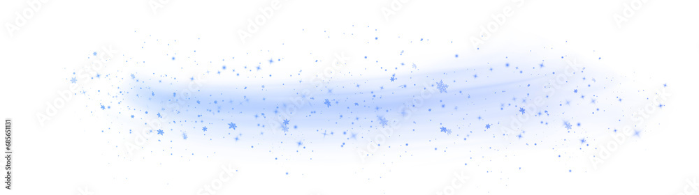 Magic blue wind picture with festive theme isolated on a transparent ...