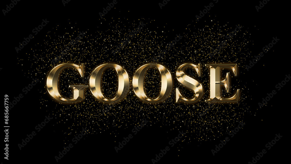 GOOSE, Gold Text Effect, Gold text with sparks, Gold Plated Text Effect ...