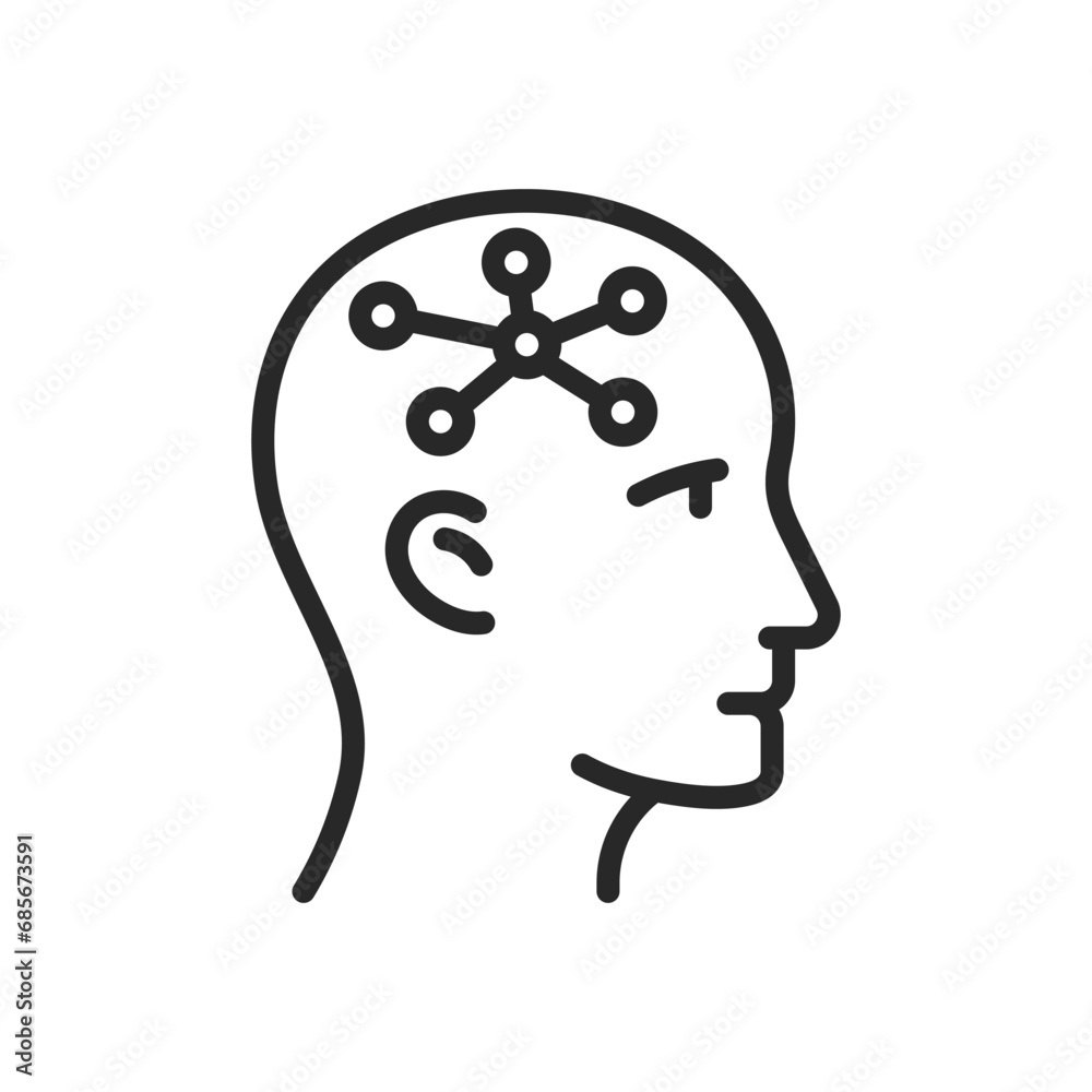 Neuroplasticity Icon. Thin Linear Illustration Emphasizing Brain's ...