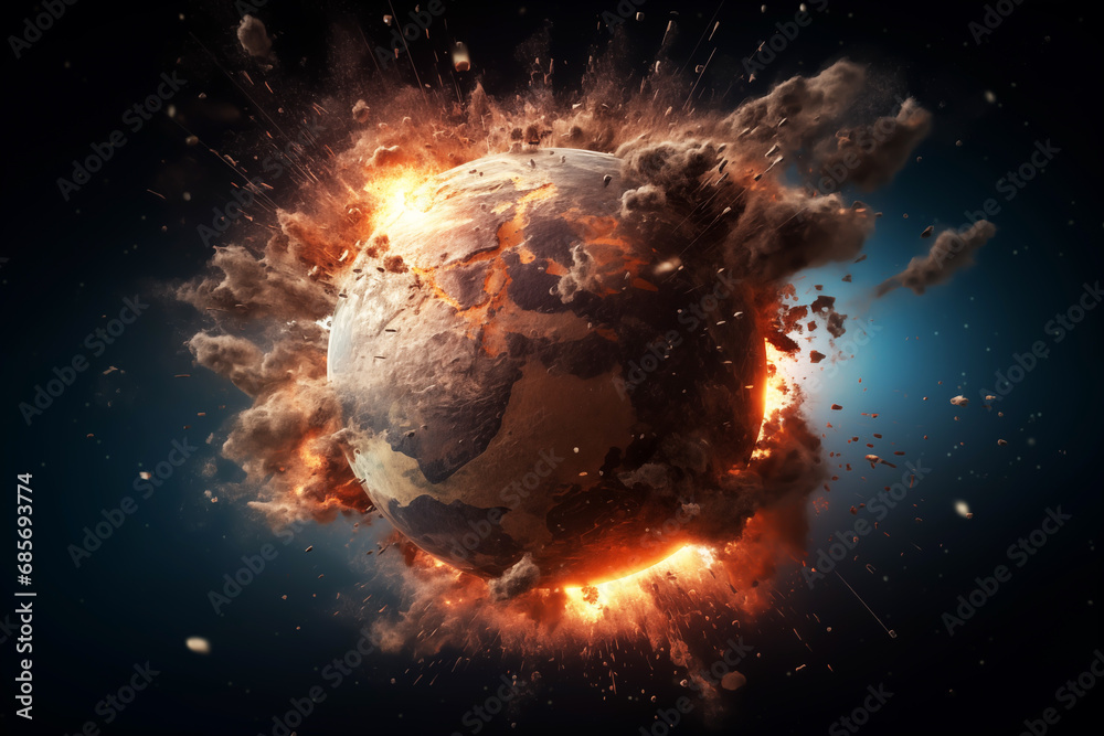Earth in burns as Global catastrophe, Hell. War on Earth as Climate ...