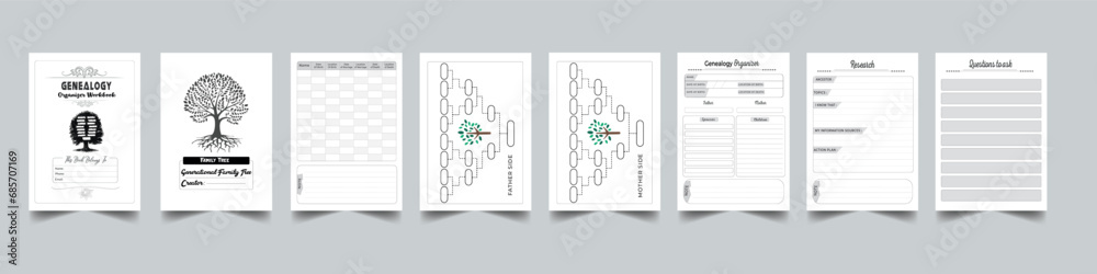 Complete Genealogy Organizer Workbook. Set of planner and to do list ...