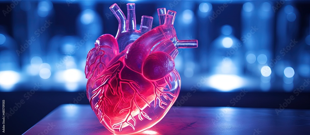 Close up of prototype human heart created using 3D printing ...