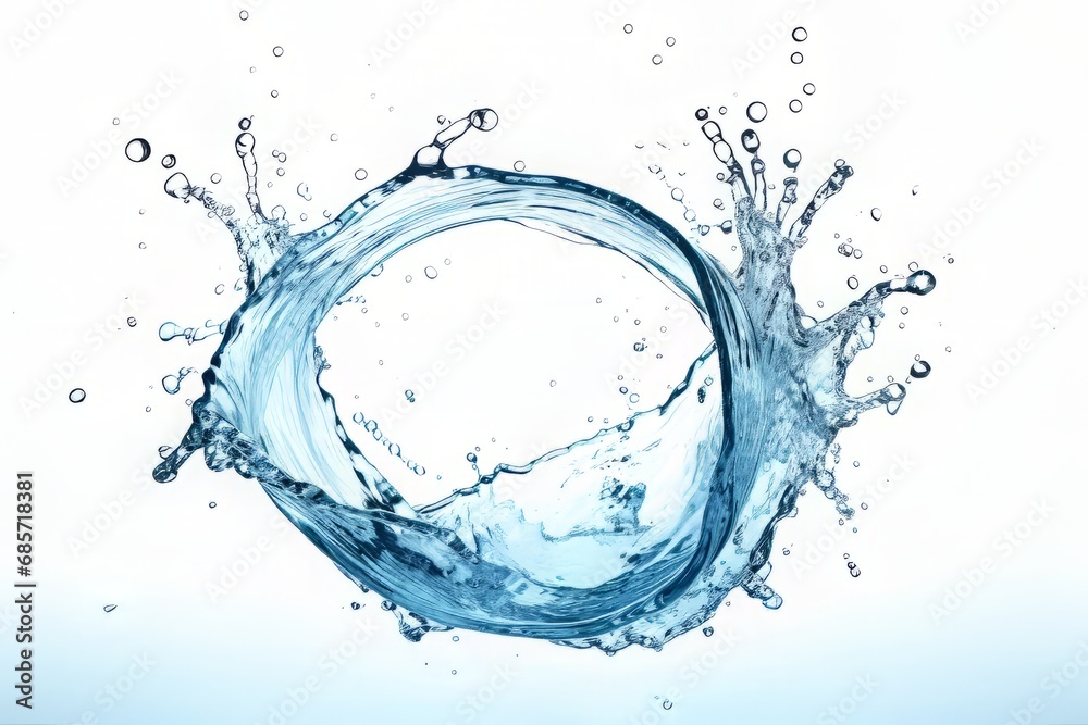 Water splash in circle shape isolated on white background Stock Photo ...