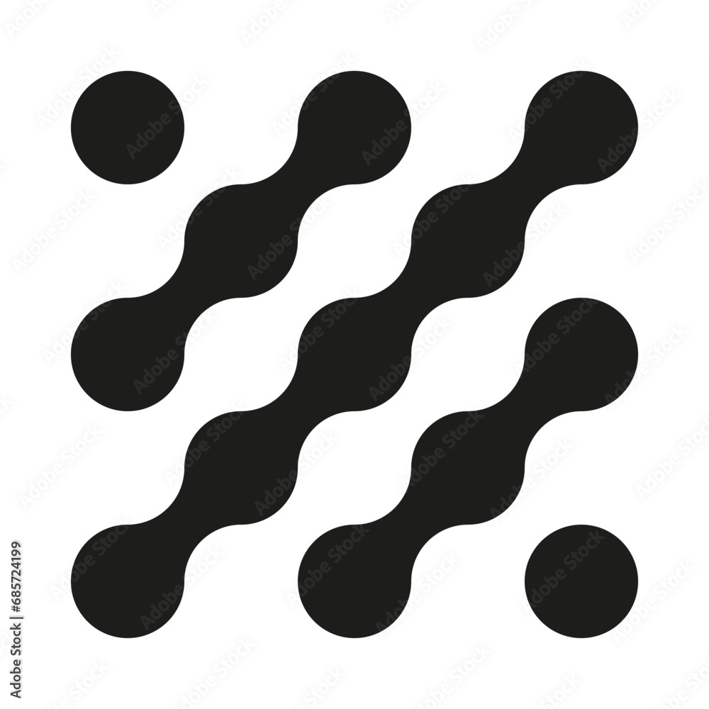 Metaball Logo Dots Connected Icon Circles Illusioned Pattern Modern Integration Symbol
