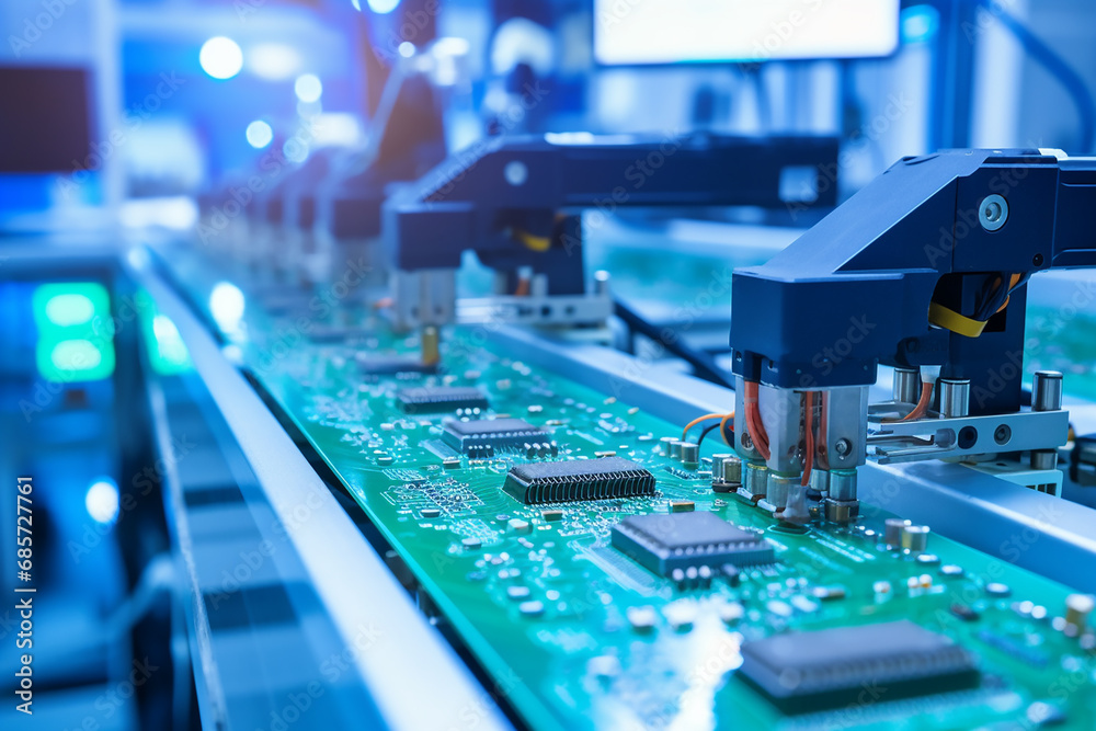 Component Installation and Quality Control of Circuit Board. Fully ...