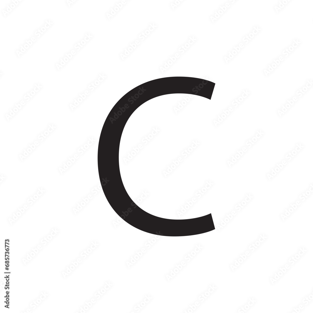 Letter c isolated on white background. Alphabet Letter c. .Font symbol ...