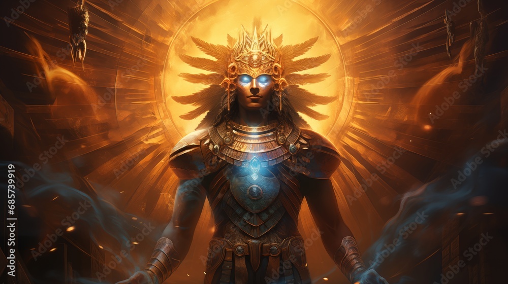 Ra (Egyptian God) sun god of ancient Egypt Ra, the sun god, with rays ...