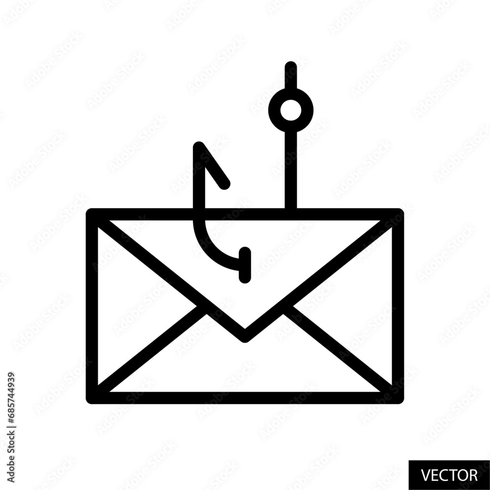 Email phishing, E-mail spoofing, fishing hook catching personal ...