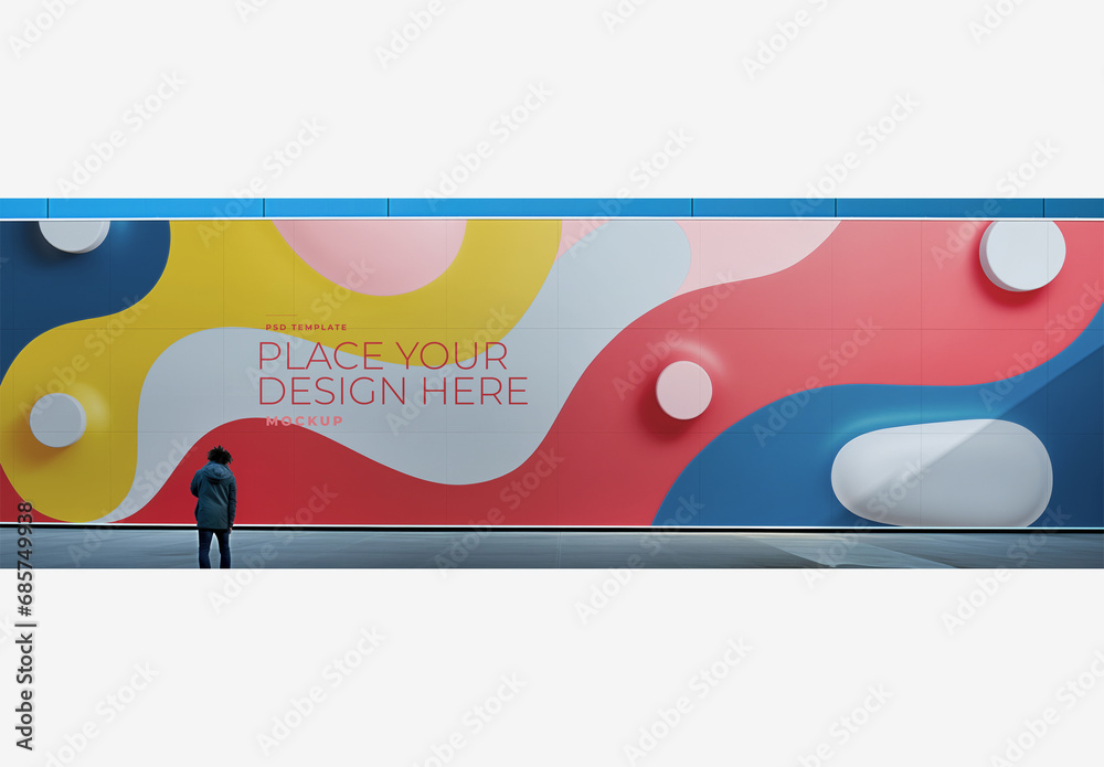 Gallery Frame Mockup Template: Person Standing in Front of Wall with ...