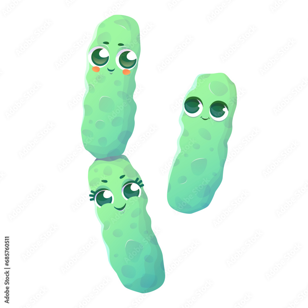 Vector illustration of a Bacillus subtilis bacteria in cartoon style ...