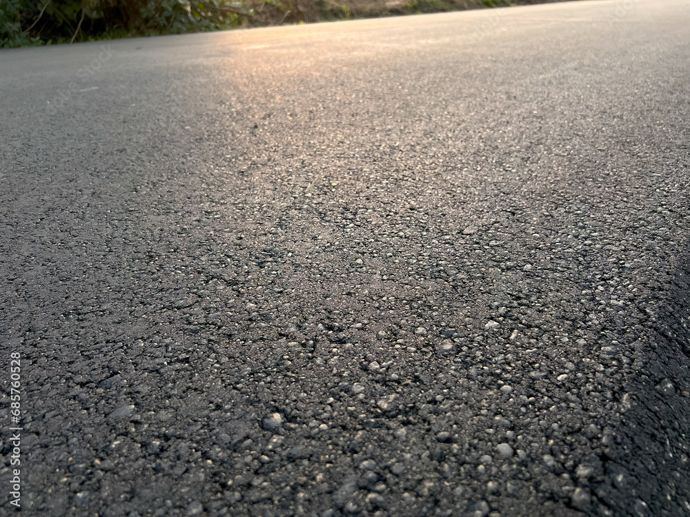 Infrastructure for transport. Close-Up Texture of Fresh Hot Asphalt on ...