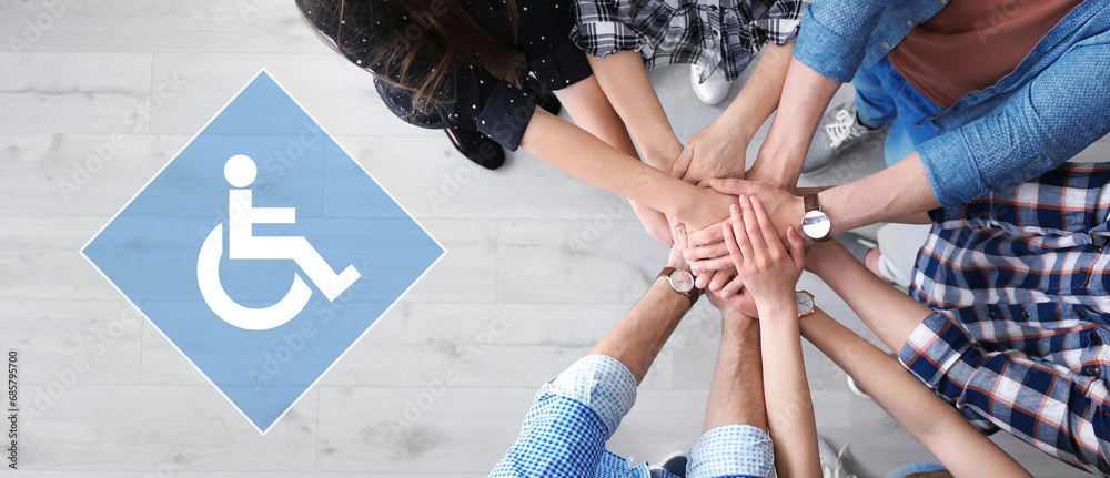 Inclusion concept, banner design. International symbol of access ...