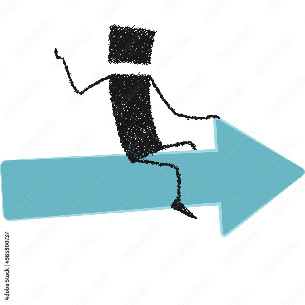 Stick figure sitting up arrow, stick figure. A stick figure sitting on ...